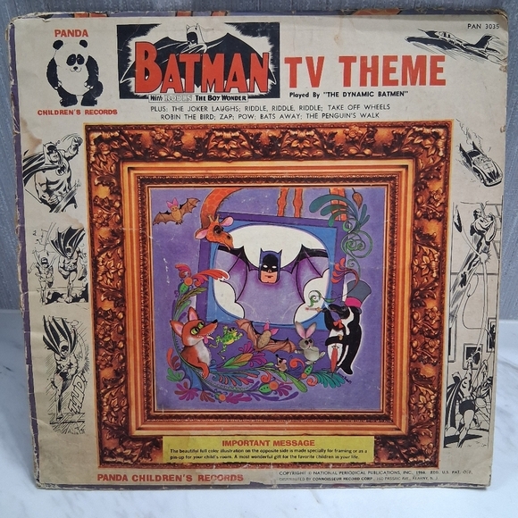 Batman | Other | Vintage 966 Batman Record Tv Theme Comic Art Cover ...